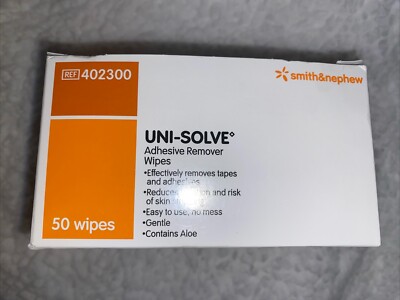 Smith & Nephew Uni-Solve Adhesive Remover Wipes 402300 - Box of 50 ...