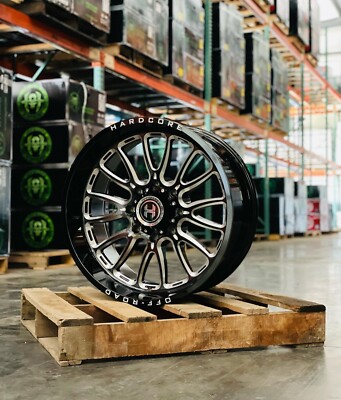 4 NEW 22x12 Hardcore HC101 Wheels -44 Black Milled 8x170 Ford F250 F350 ...