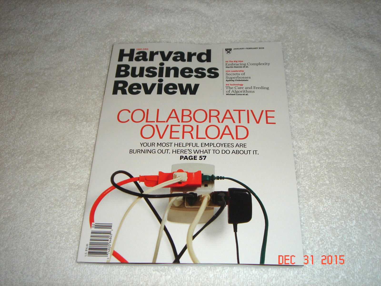 Harvard Business Review COLLABORATIVE OVERLOAD 2016 NEW | eBay