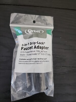 Orbit 67738 3-In-1 Drip-Lock Faucet Adapter 20 PSI Pressure Regulator ...