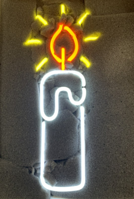 Candle Real Glass Neon Sign Light Bedroom Wall Hanging Night Light ...