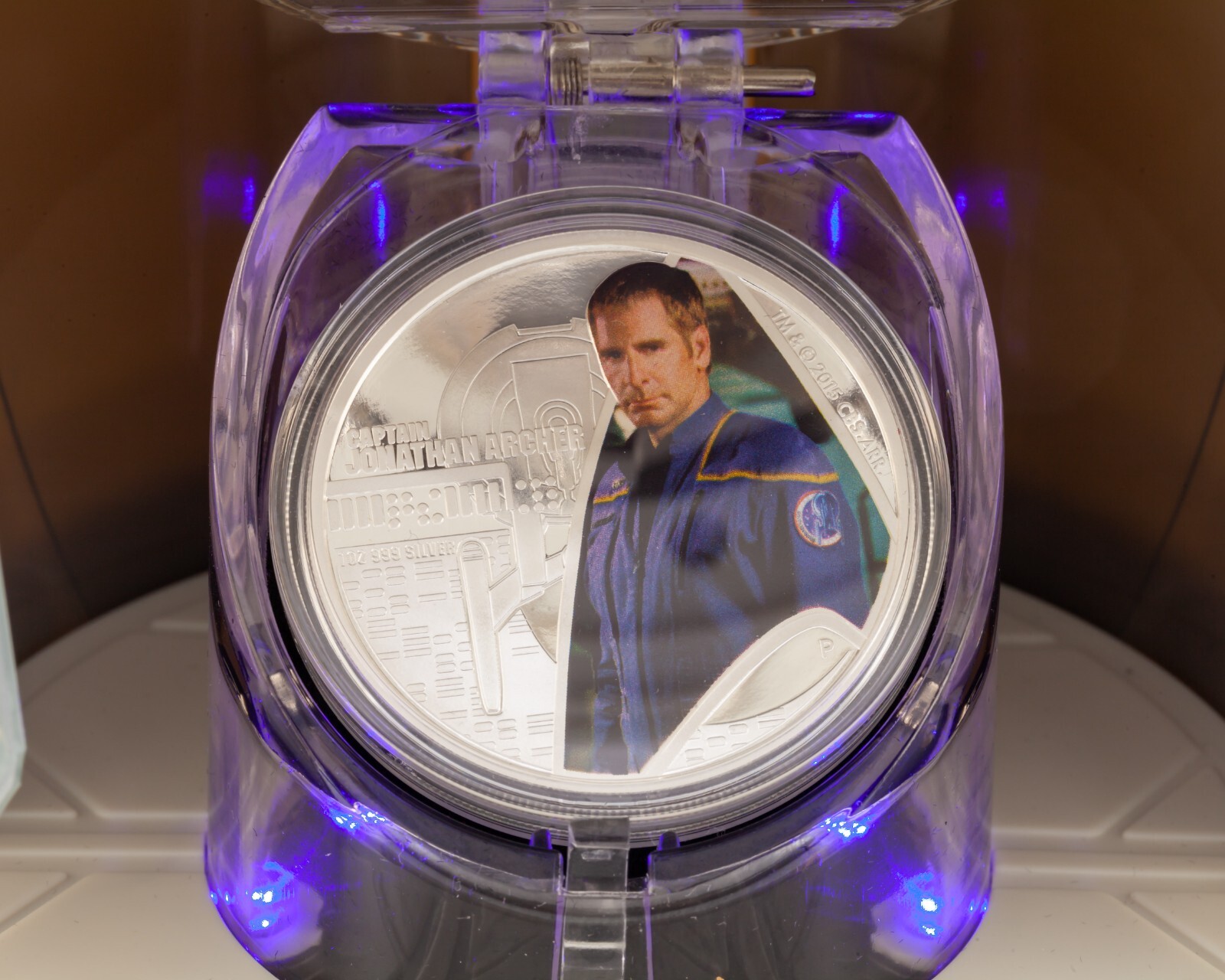 2015 $1 STAR TREK Captain Jonathan Archer & NX-01, 1 oz Silver 2 Coin ...