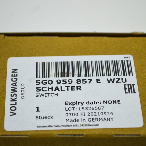 NEW OEM VW GOLF MK7 FRONT LEFT DOOR WINDOW SWITCH LHD 5G0959857EWZU ...