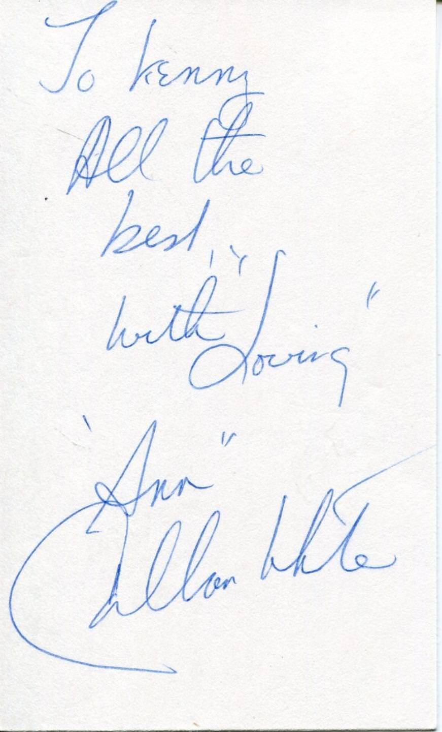 CALLAN WHITE SIGNED CARD AUTOGRAPH SOAP OPERA ACTRESS LOVING MURPHY ...