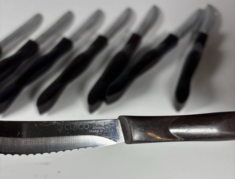 Set 8 CUTCO Serrated Steak Knives 1759 Dark Brown Handle Made USA | eBay