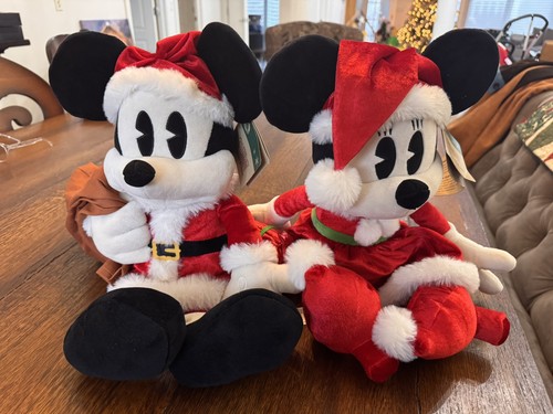 Disney Parks Holiday Cheer Christmas Santa Mickey & Minnie Mouse 17 ...