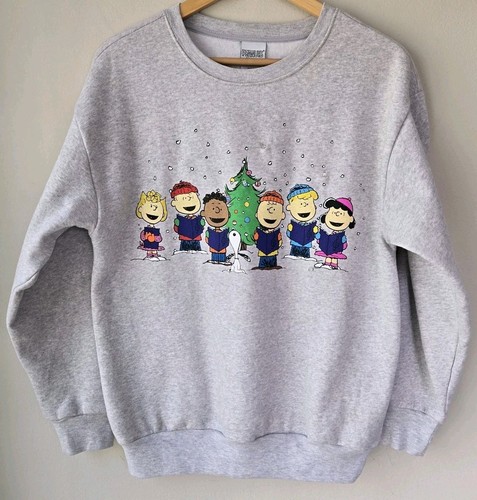Peanuts Blinking Light Up Sweatshirt Christmas Snoopy And The Gang Size ...