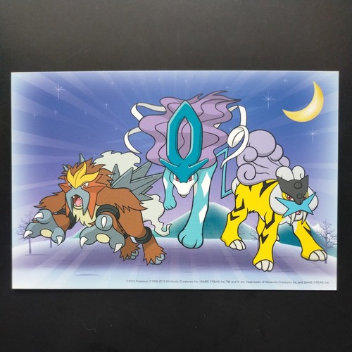 Pokemon Center Postcard Suicune Raikou Entei Pikachu Gold Silver ...