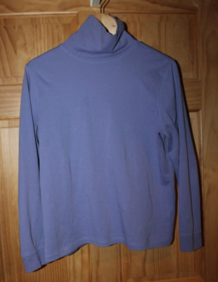 LL Bean Womens Lavender Turtleneck Long Sleeve Cotton Pullover - L Reg ...