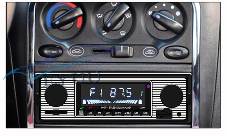 Car 4-CH Stereo FM Retro Radio 12V Player Bluetooth MP3 USB AUX WAV FM ...
