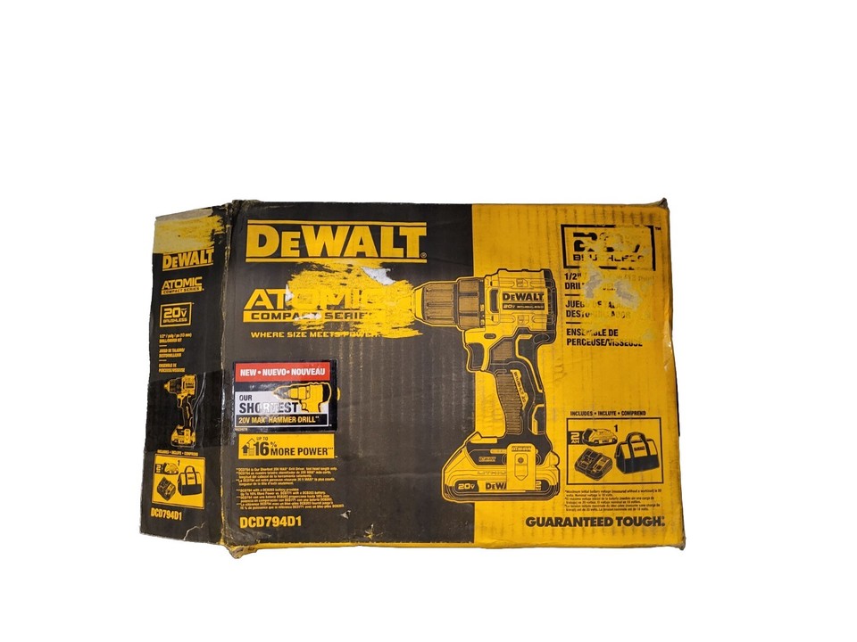 DEWALT ATOMIC COMPACT SERIES 20V MAX Cordless Drill - DCD794D1 ...