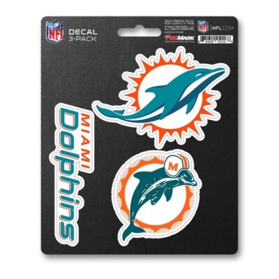 Miami Dolphins NFL Die-Cut Decal Stickers / 3 Pack *Free Shipping | eBay