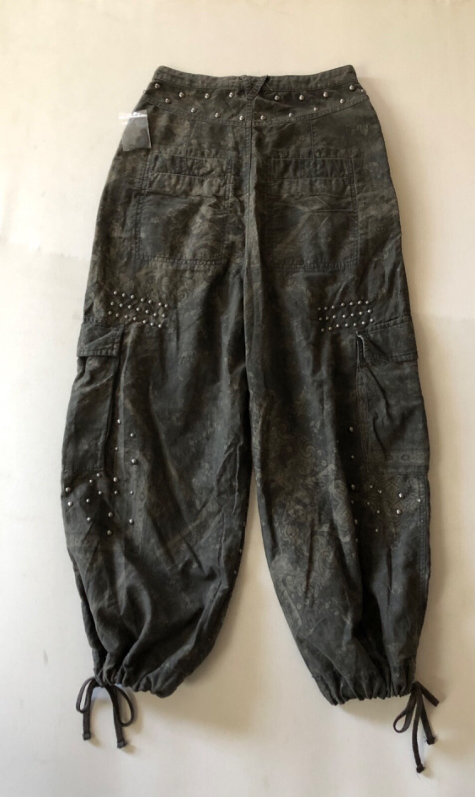 Free People Fly Away Studded Parachute Pants Print Size 4 | eBay