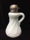 Antique Victorian Milk Glass syrup pitcher, swirls and daisy pattern ...