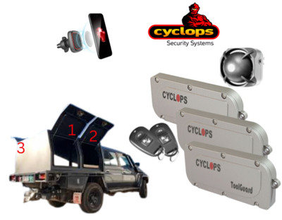 Cyclops ToolGuard Alarm TG-5000/3 for 3 Toolboxes + Magnetic Vent Phone ...