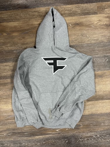 Faze Clan Gaming Grey Hoodie Black Logo 2XL Champion | eBay
