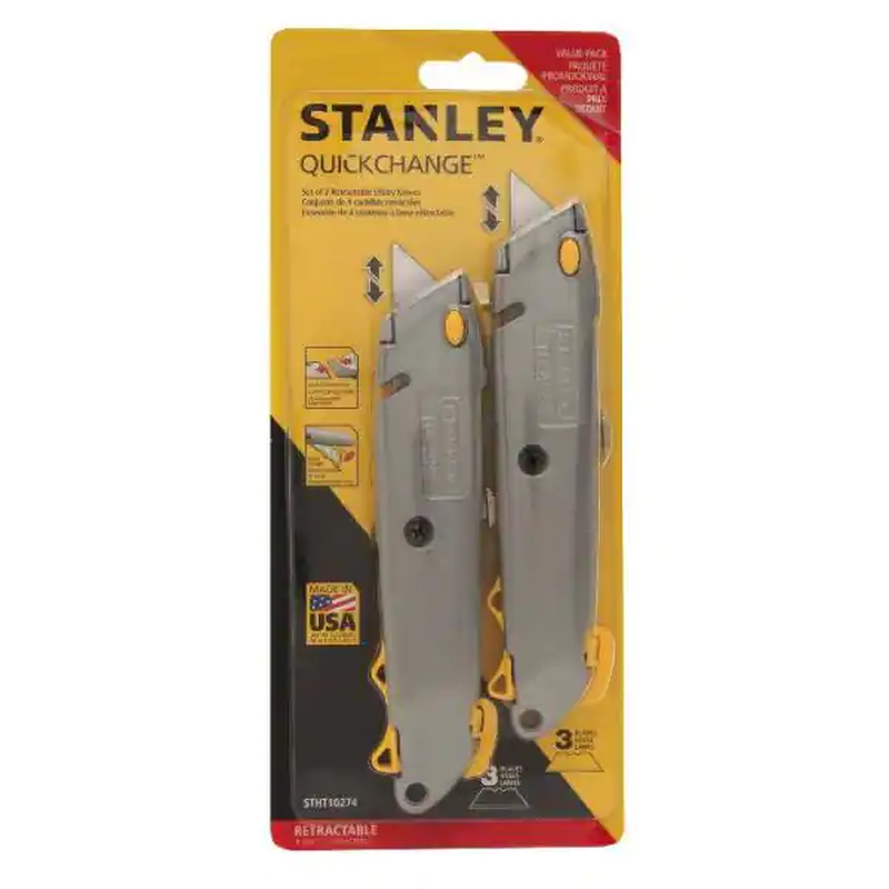 Stanley Quick-Change Utility Knife with Retractable Blade and Twine ...
