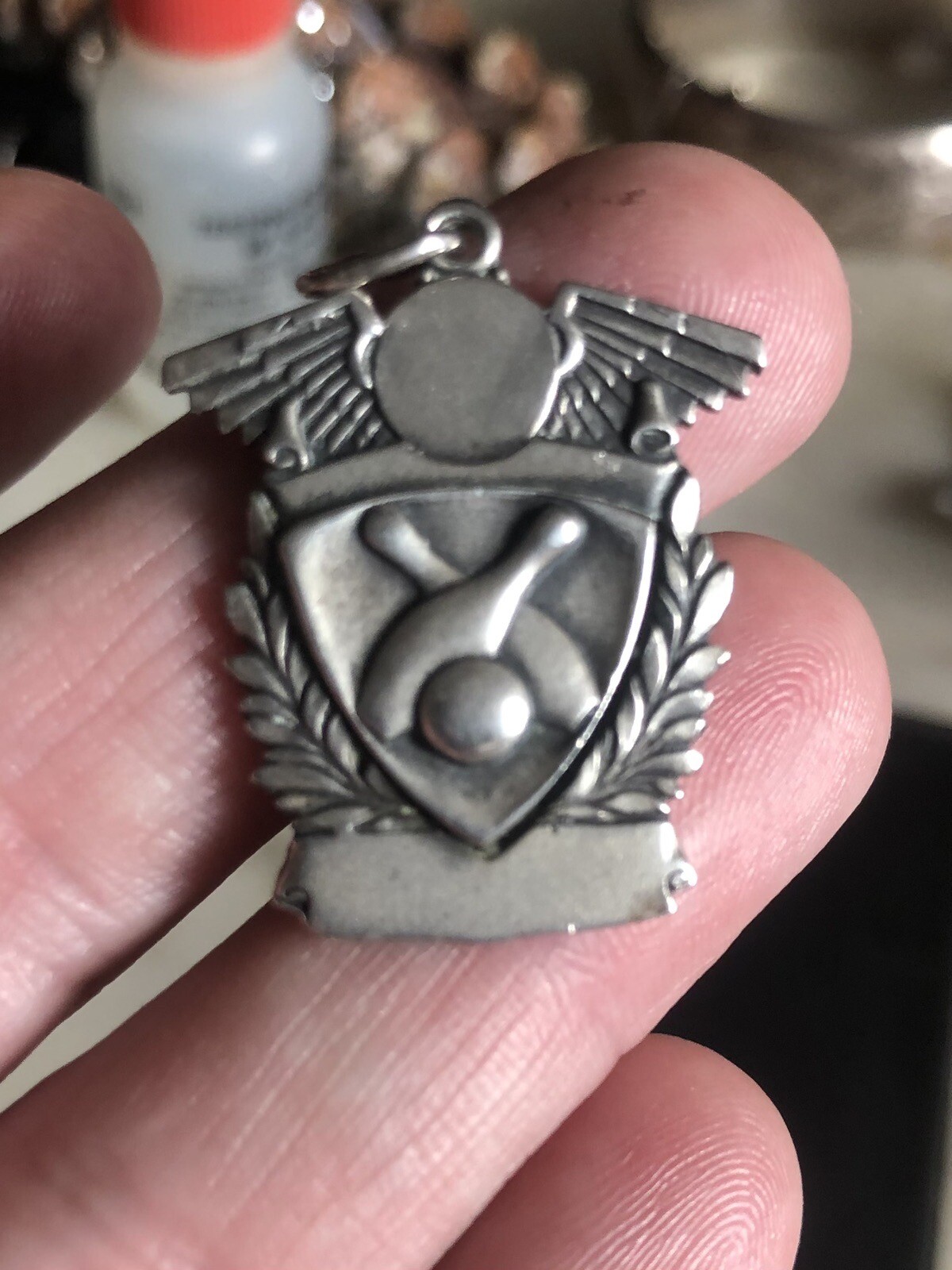 Vtg USMC Parris Island Sterling Silver Bowling Medal … - Gem