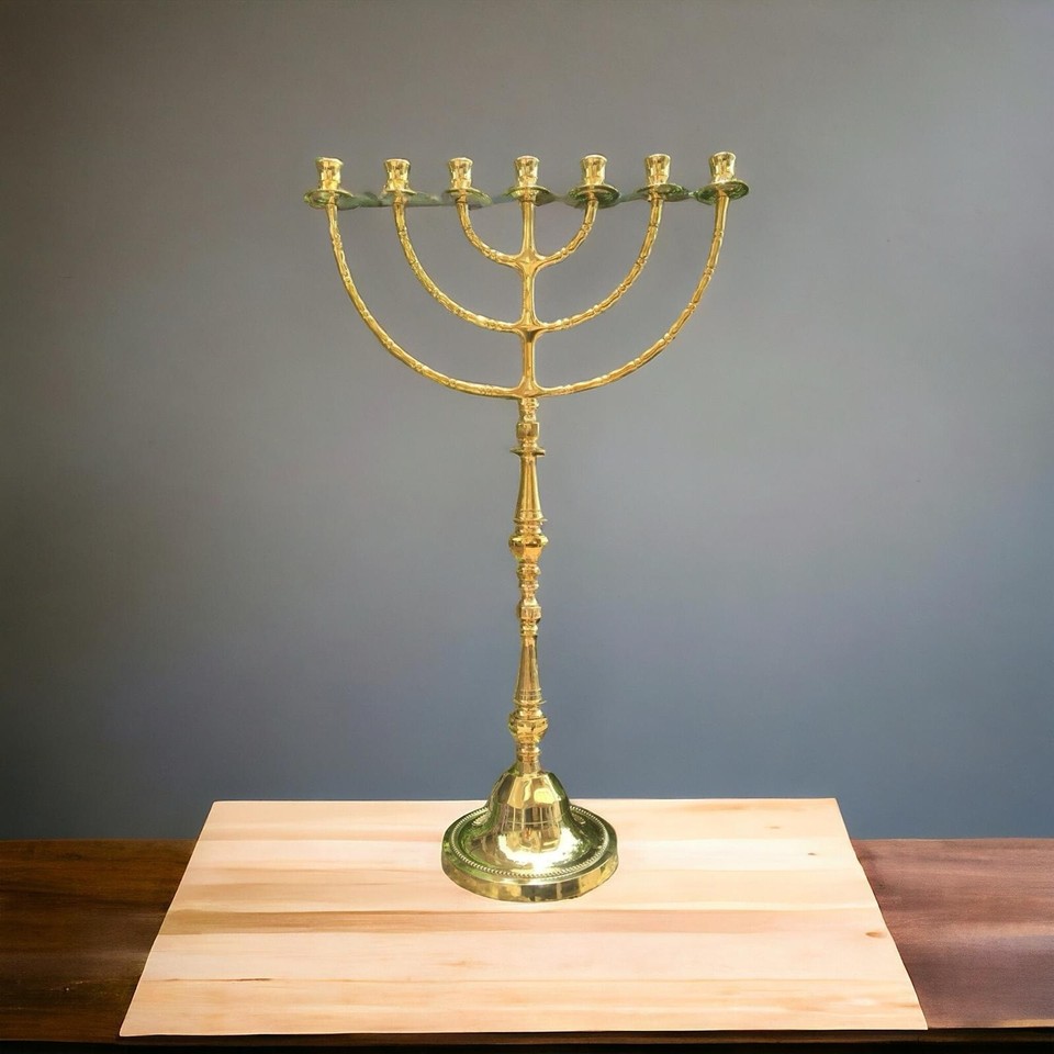 Huge Temple Menorah Seven 7 branches branch Candel Jerusalem Size 33 ...