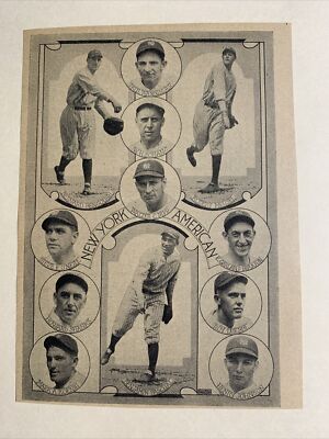 New York Yankees Ben Paschal Bob Meusel Bengough 1925 Baseball Team 4X6 ...