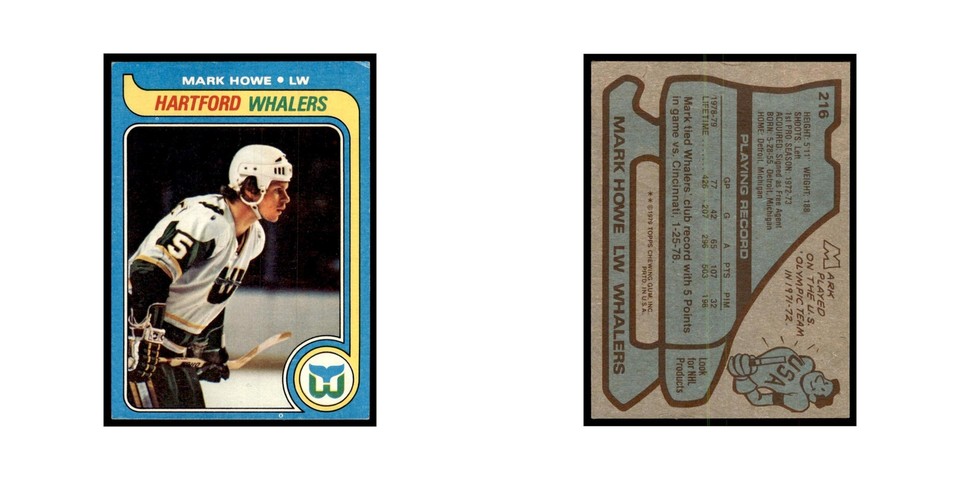 Mark Howe 1979 Topps #216 Hartford Whalers Hockey Card NM | eBay