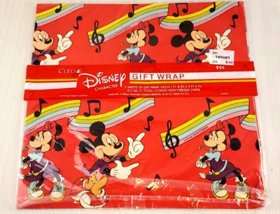Vintage New Sealed CLEO DISNEY MICKEY MOUSE Gift Wrap Wrapping Paper | eBay