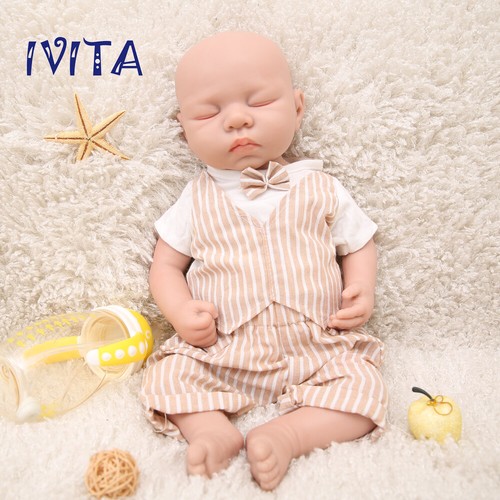 IVITA 18'' Full Body Silicone Reborn Doll Eyes Closed Sleeping Rebirth ...