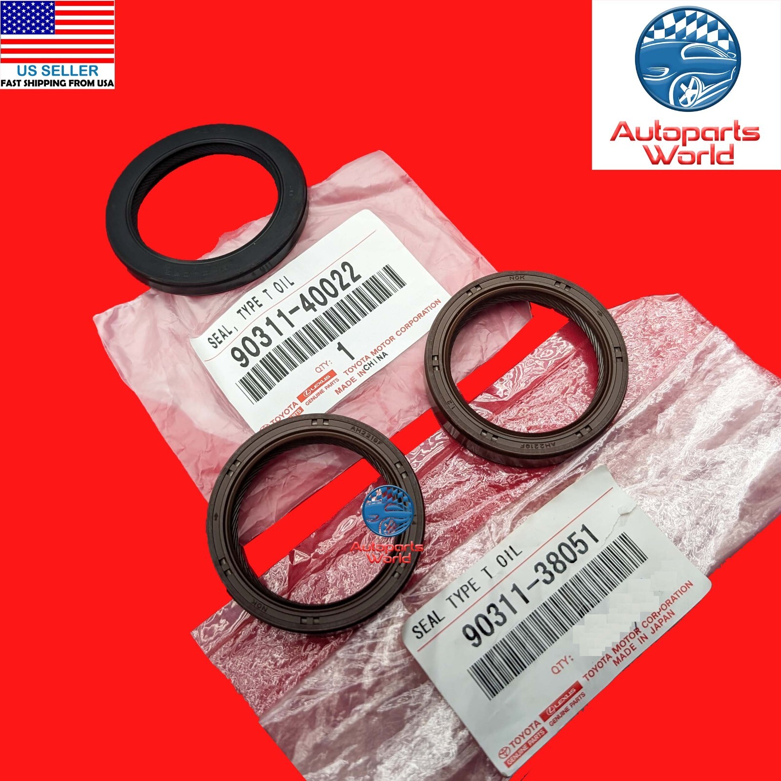 GENUINE TOYOTA TACOMA TUNDRA 4RUNNER 3.4L FRONT CAMSHAFT & CRANK SEAL ...
