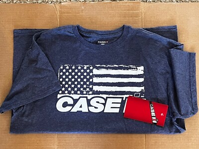 Case IH Flag Mens Heather Blue Large L Short Sleeve Tee Country Casuals ...