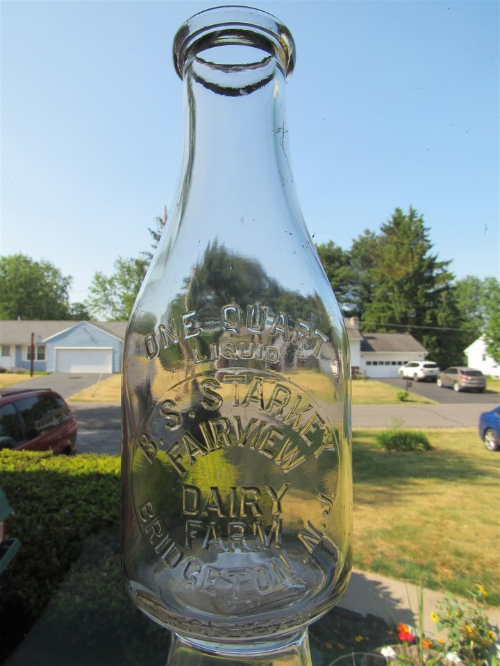 TREQ Milk Bottle B S Starkey Fairview Dairy farm Bridgeton NJ ...