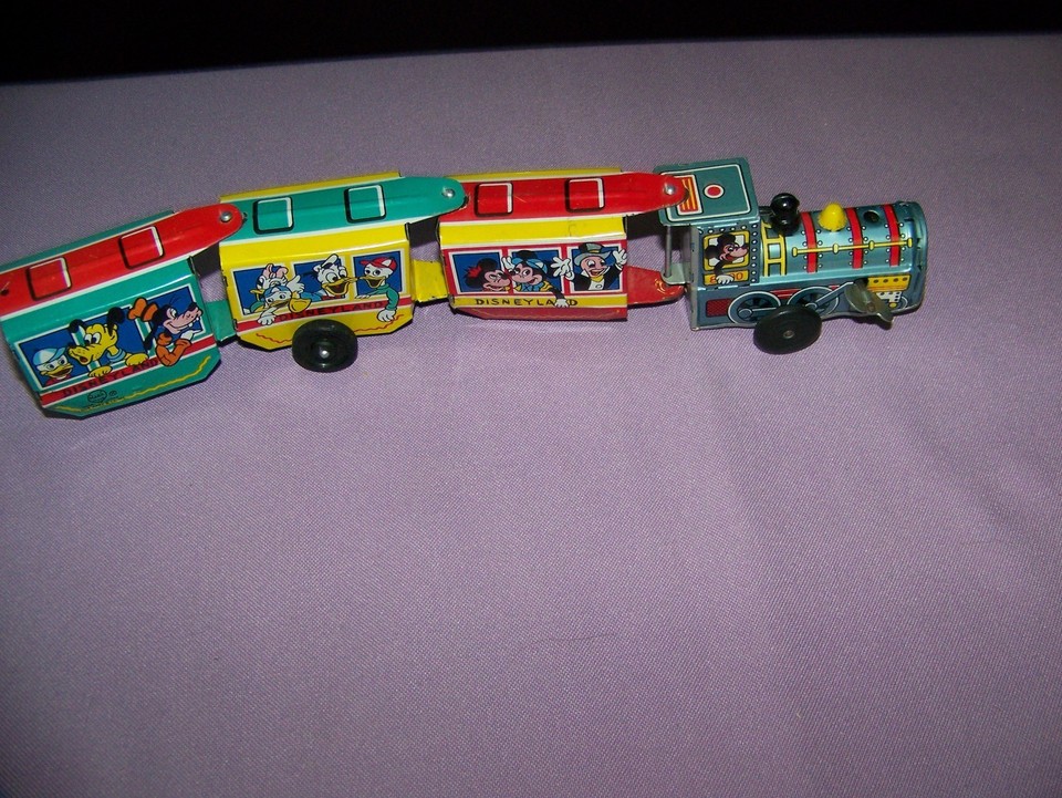 Old Tin Marx Disneyland Wind Up Train - Walt Disney Characters Mickey ...