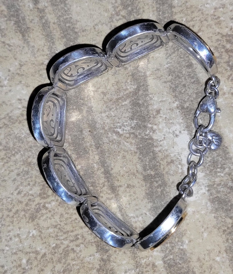 Brighton Spin Master Silver & Gold Scroll Link Bracelet 8” | eBay