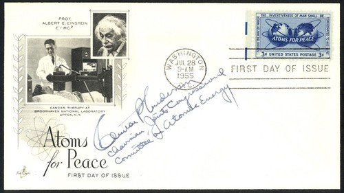 Clinton Anderson Former US Senator New Mexico SIGNED 1955 FDC Cachet (d ...