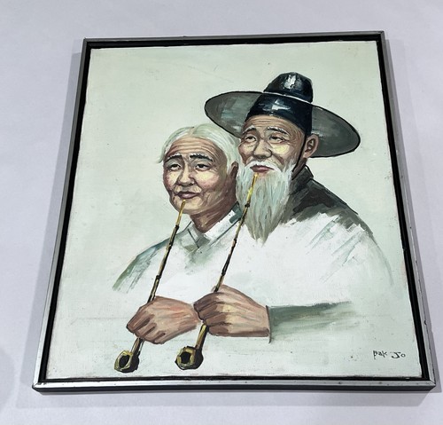 Bakjo Kim Opium Pipe Smoker SIGNED Oil on Canvas South Korea Original ...