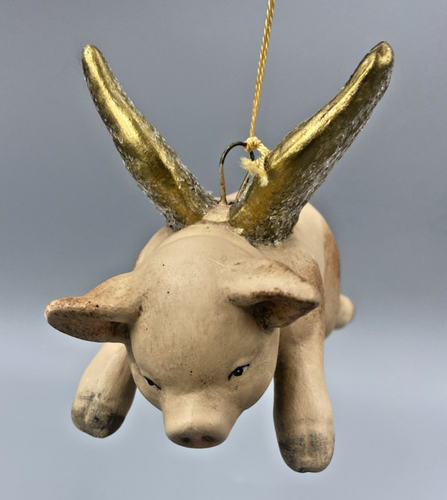 FLYING PIG Walnut Ridge Collectibles "Pig With Wings Christmas Ornament ...