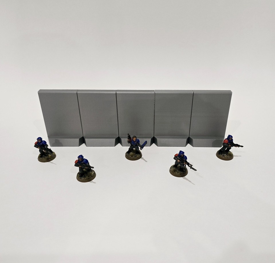 3D Printed Terrain Perfect for 40K or Kill Team. Concrete Blast Wall ...