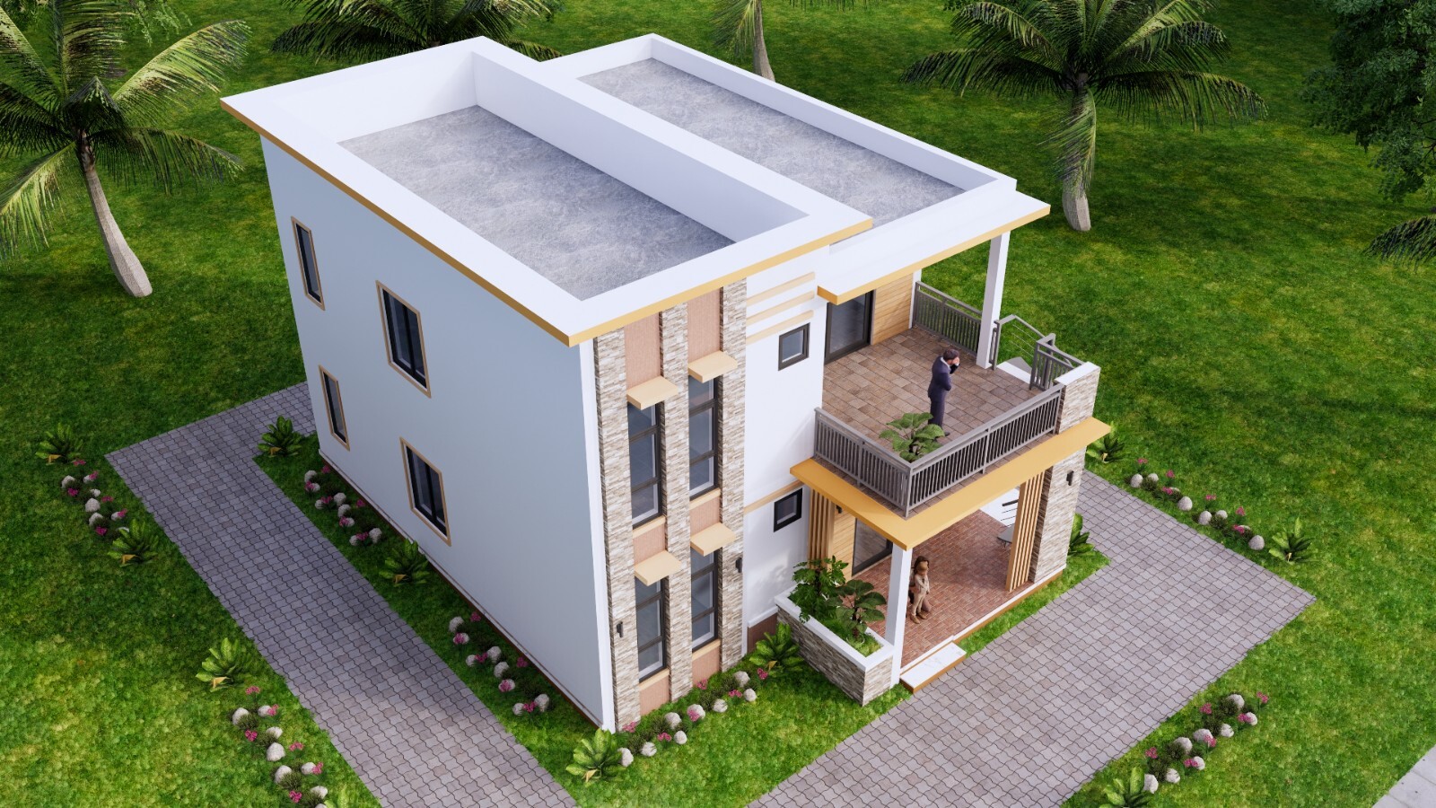 26x36 Feet House Plans 8x9 Meter 3 Bedrooms 2 Baths Terrace PDF (A4 ...