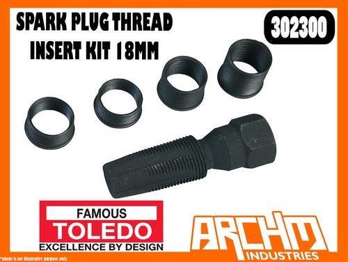 TOLEDO 302300 - SPARK PLUG THREAD INSERT KIT - 18MM - REPAIR SERVICE ...