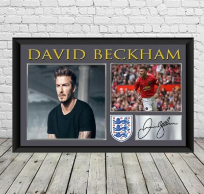 David Beckham Signed Photo Print Autographed Poster Football ...