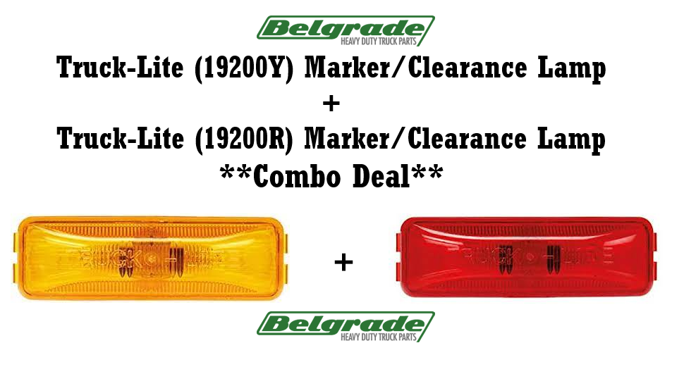 Truck-Lite (19200Y) + Truck-Lite (19200R) Marker/Clearance Lamp Combo ...