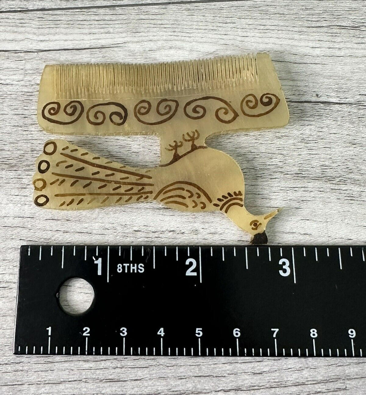 Antique 1800's Carved Victorian Fine Tooth Hair Comb … - Gem