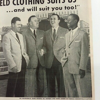 Brookfield Clothing 1958 Print Ad Gil McDougald, Duke Snider, Hank ...