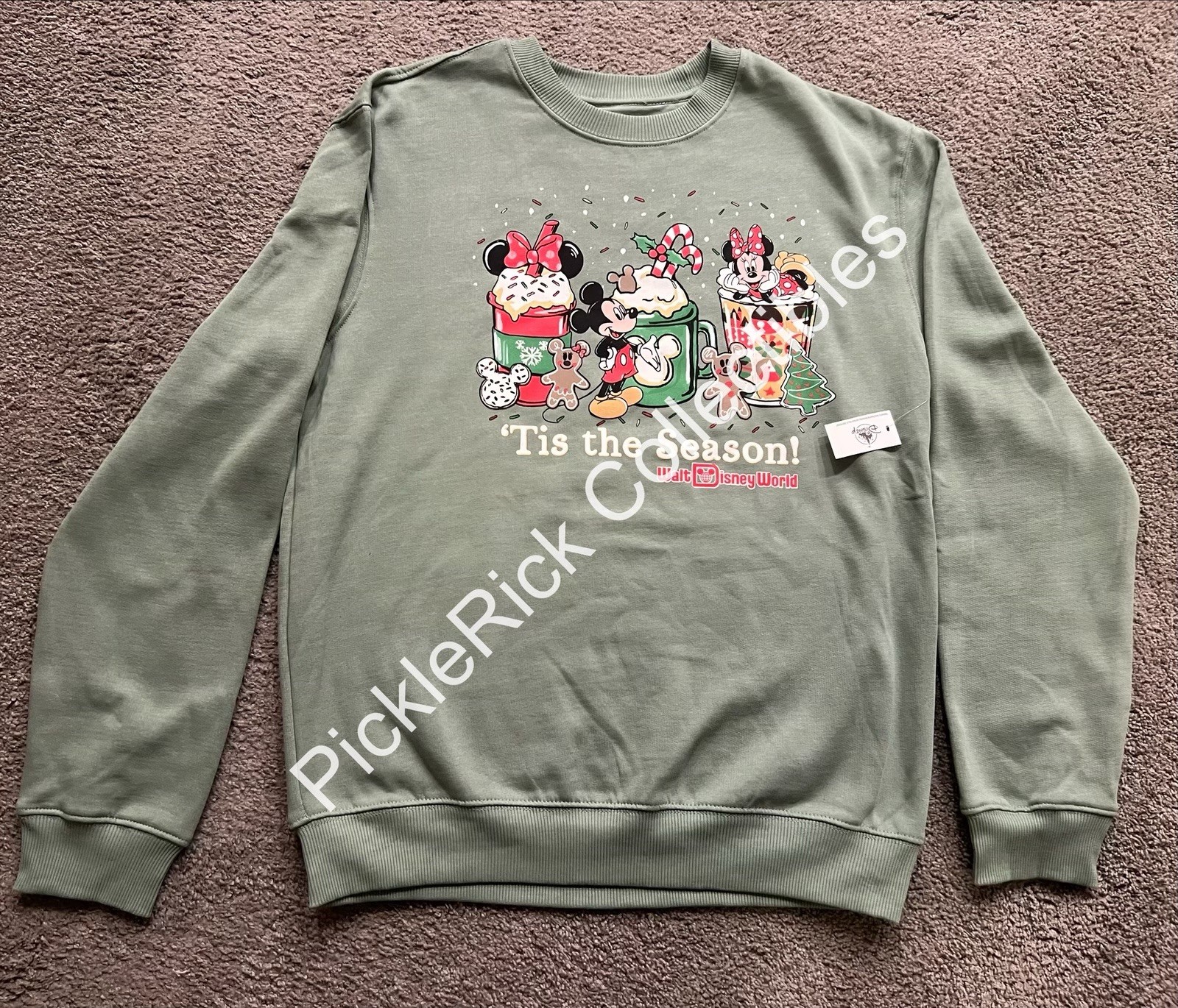 Disney Parks Sweatshirt 2025 WDW Christmas Tis The Season Green Adult ...