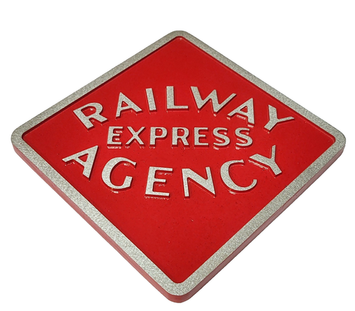 🔥 Cast Aluminum REA "Railway Express Agency" Railroad Emblem Sign Plate ...