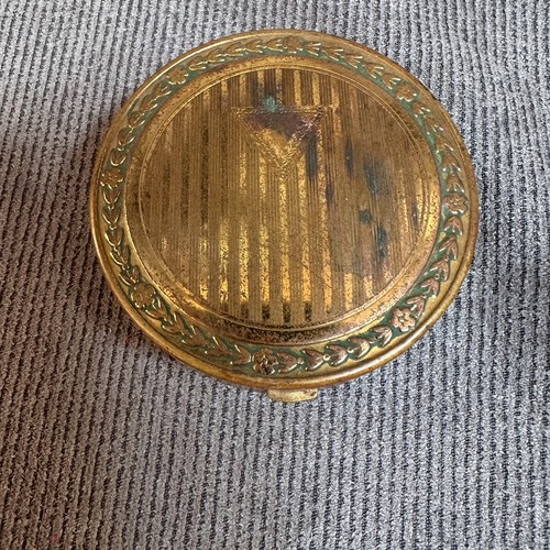 Vintage Djer-Kiss Gold Tone Metal Cosmetics Compact Missing Mirror | eBay