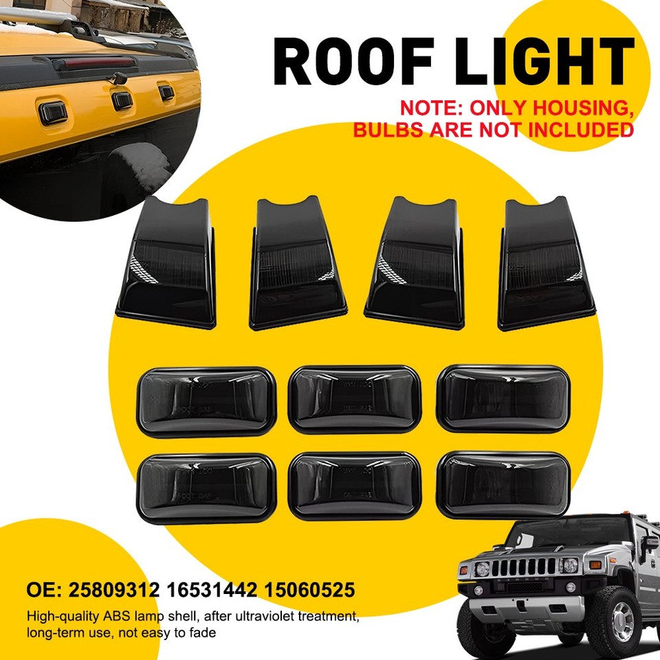 10-50X For 2003-09 Hummer H2 SUT Smoke Cab Marker Roof Running Top ...