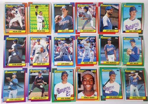 1990 Topps Texas Rangers Team Set of 39 Baseball Cards With Traded | eBay