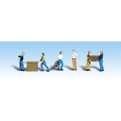 Woodland Scenics A1823 HO-Scale Dock Workers, Hard Hat Men, Crates ...