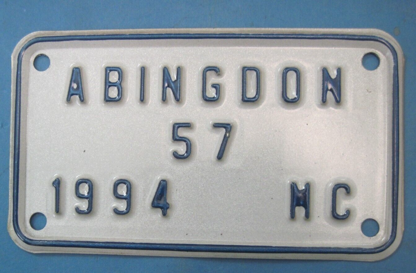 1994 Abingdon Virginia Motorcycle License Plate mint | eBay
