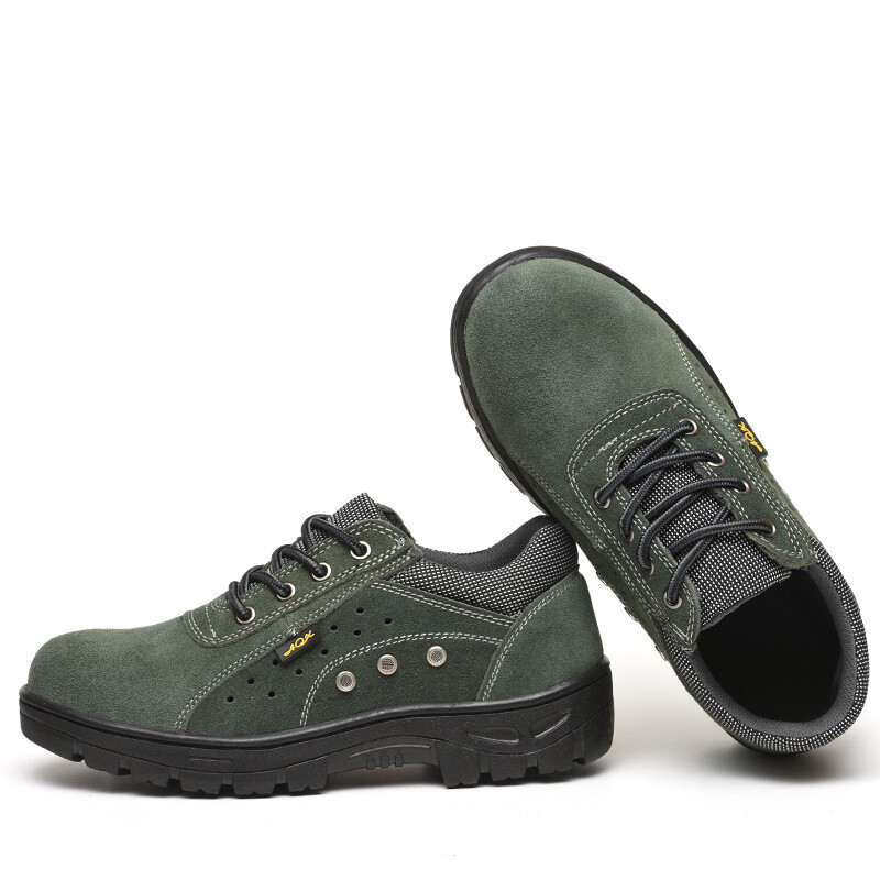 Mens Green Work Boots Breathable Safety Shoes Steel Toe Cap Slip ...